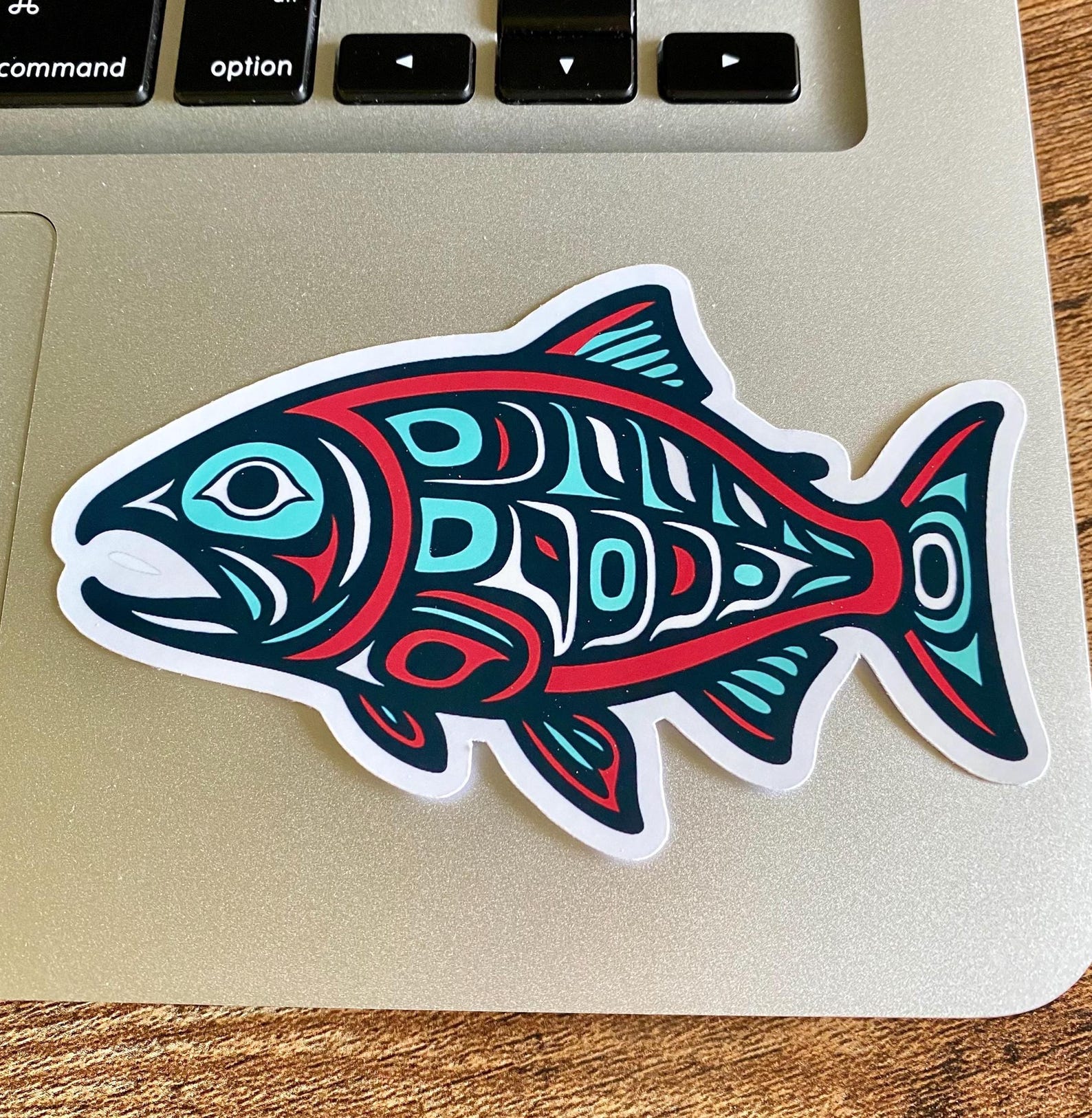 STC-131 Alaska Cultural Art Salmon Sticker, Pacific Northwest Salmon ...