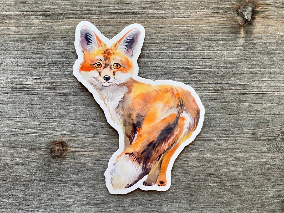STC-128 Red Fox Sticker, Arctic Fox Sticker, Fox Sticker, Wildlife ...
