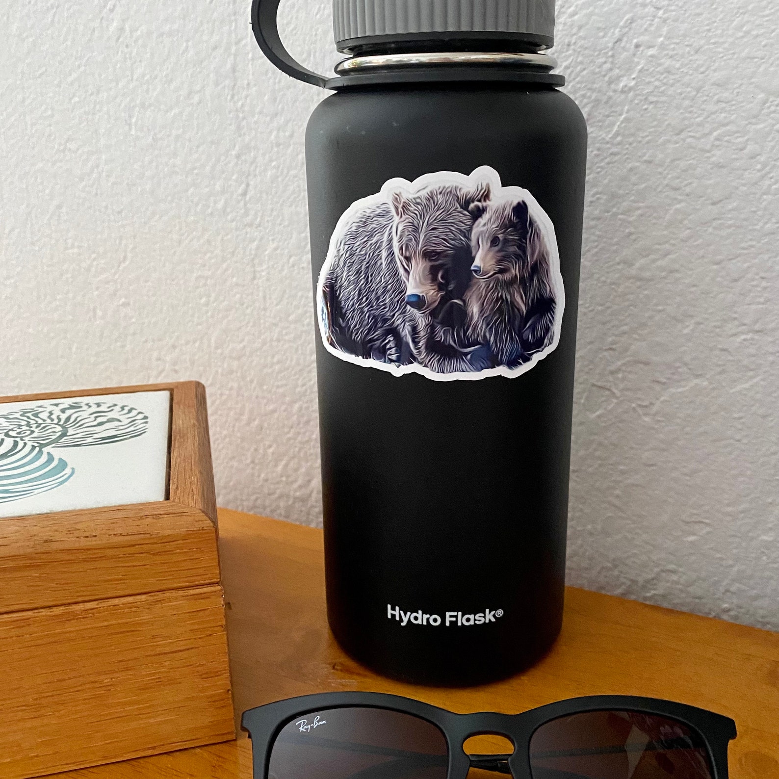 STC•159 Bear "402 & Coy" Sticker, Brooks Falls Alaska Bear Sticker ...