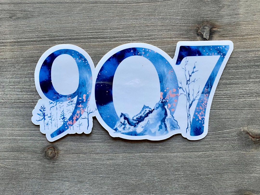 STC-014 907 AK Sticker 907 Sticker Alaska Area Code Sticker - Etsy