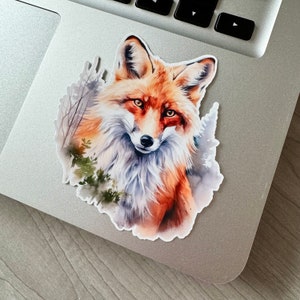 STC-134 Red Fox Portrait Sticker, Arctic Fox Sticker, Red Fox Art ...