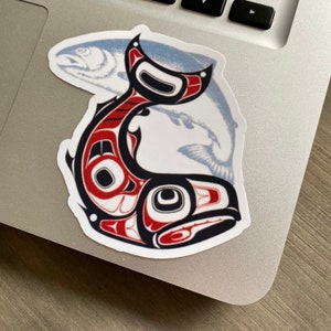 STC-115 Native Alaska Art Sockeye Salmon Sticker Native - Etsy