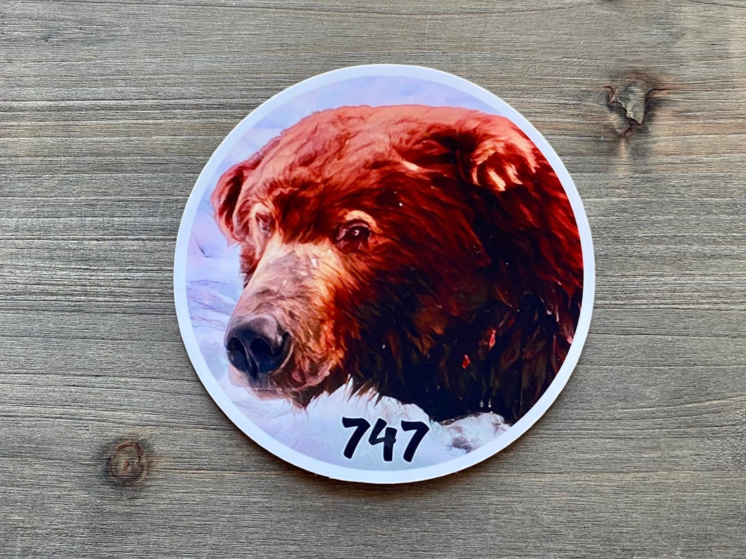 STC•017 Bear “747" Sticker, Fat Bear Week Winner, Brooks Falls Alaska ...