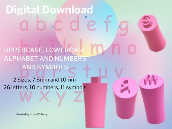 Uppercase Lowercase Numbers & Symbols Font 1 Stamp Stl Files - Etsy ...