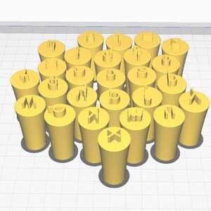 Uppercase, Lowercase, Numbers & Symbols Font 1 Stamp Stl Files STL ...