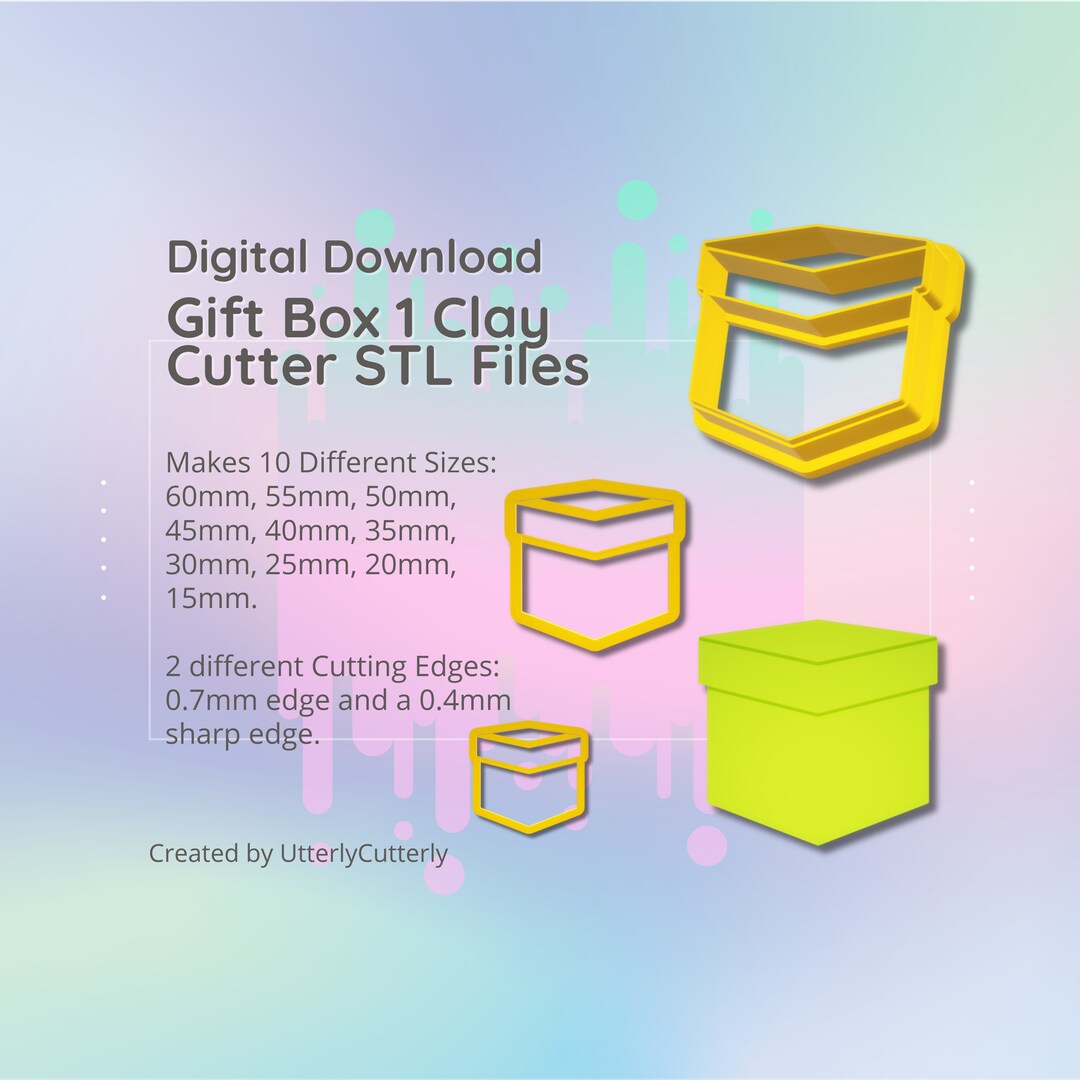 Clay Cutter STL File - Gift Box 1 - Christmas Present Earring Digital ...