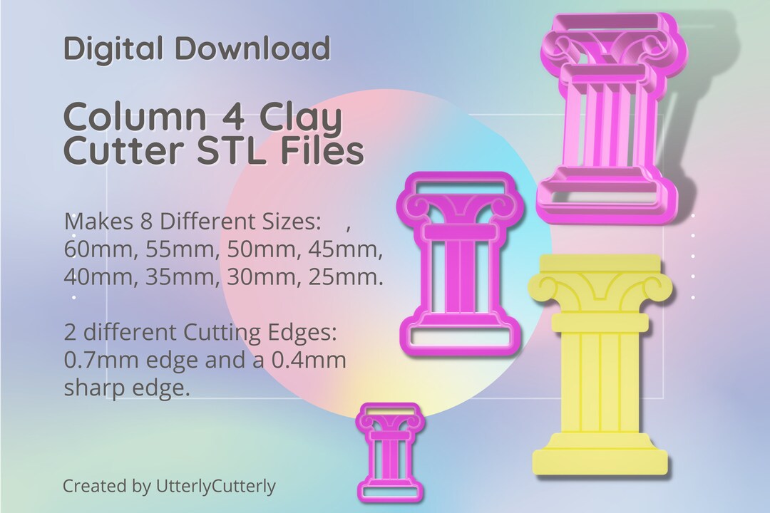 Column 4 Clay Cutter - Ancient Greek Roman STL Digital File Download- 8 ...