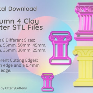 Column 4 Clay Cutter - Ancient Greek Roman STL Digital File Download- 8 ...