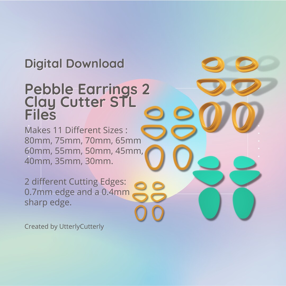 Pebbles 2 Clay Cutter - Organic Shape STL Digital File Download- 11 ...