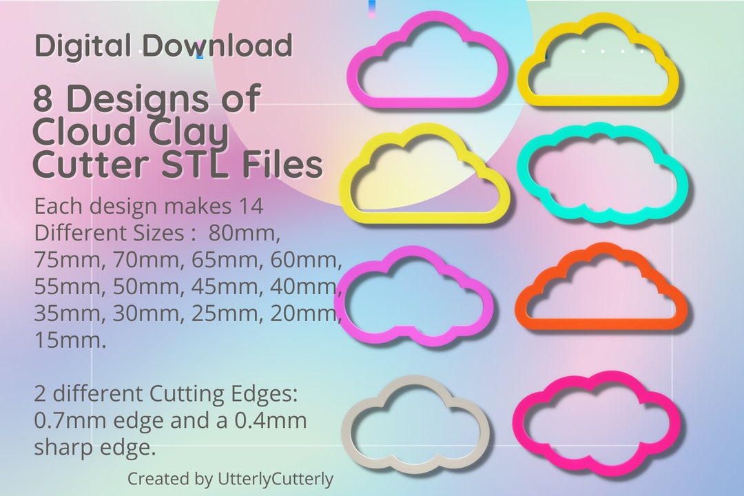 Cloud 8 Designs Clay Cutter - Rain STL Digital File Download- 14 Sizes ...