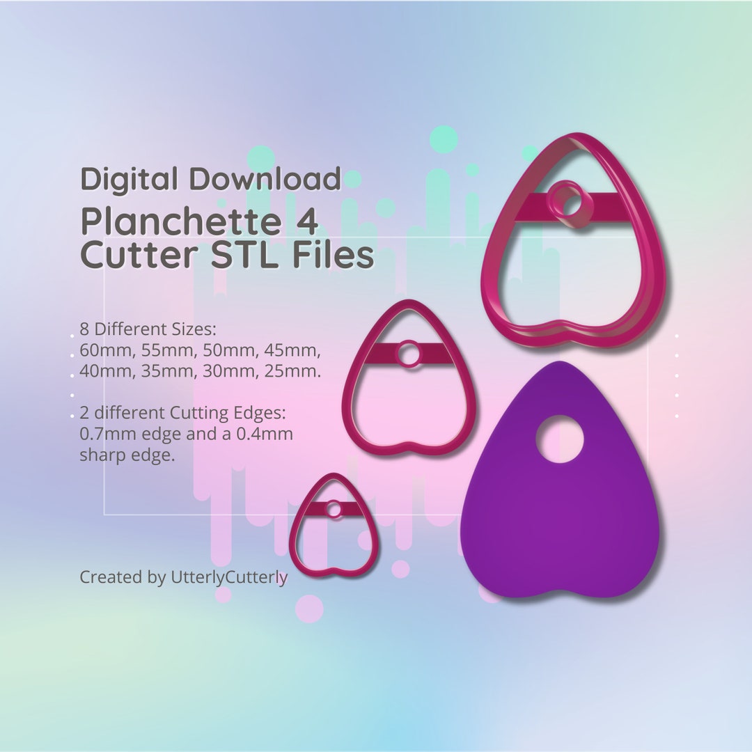 Planchette 4 Clay Cutter - Halloween STL Digital File Download- 8 Sizes ...