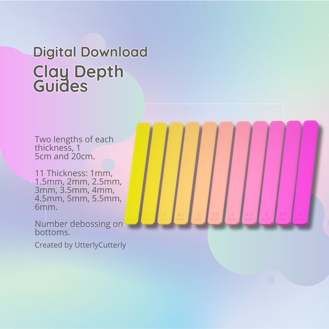 Clay Depth Guides- STL Digital File Download- 11 Different Depths, 2 ...