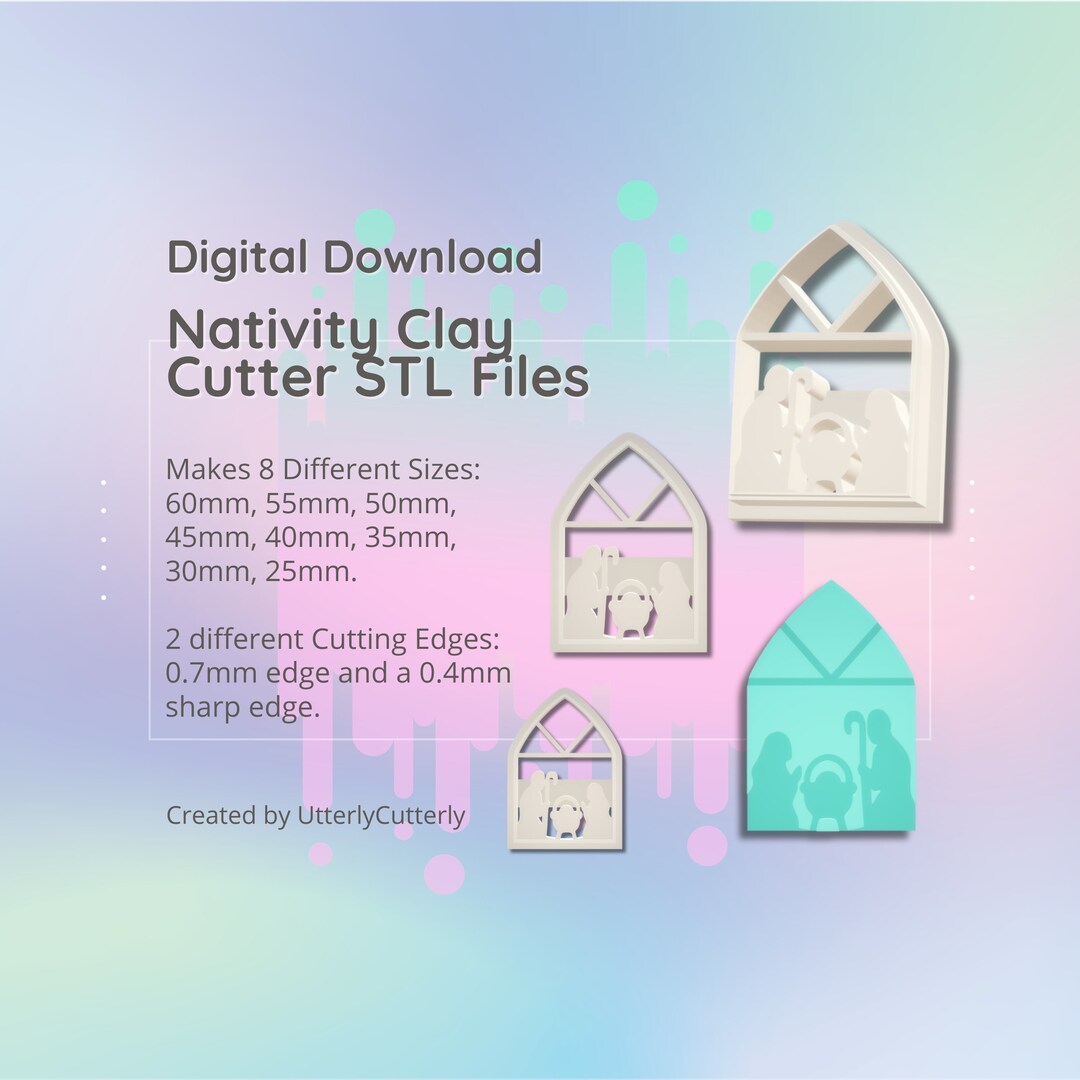 Nativity Scene Tile Clay Cutter - Christmas Winter STL Digital File ...