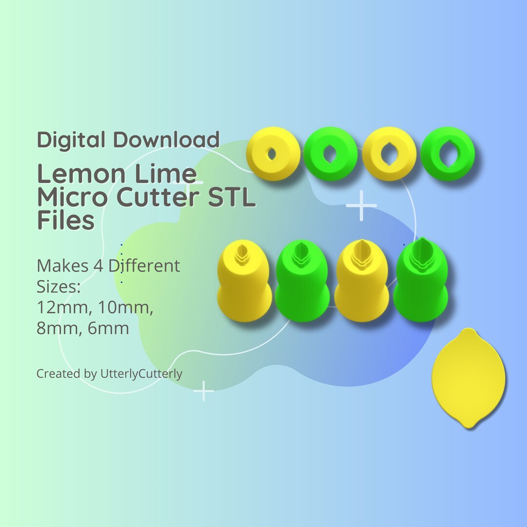 Clay Cutter STL File Lemon Lime Micro Cutter- Summer Fruit Earring ...