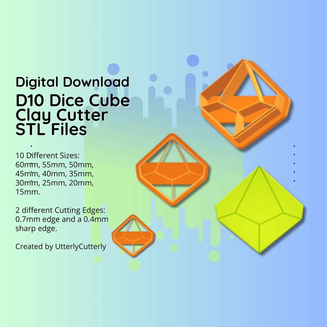 Clay Cutter STL File D10 Dice- Table Top Game Style Digital File ...
