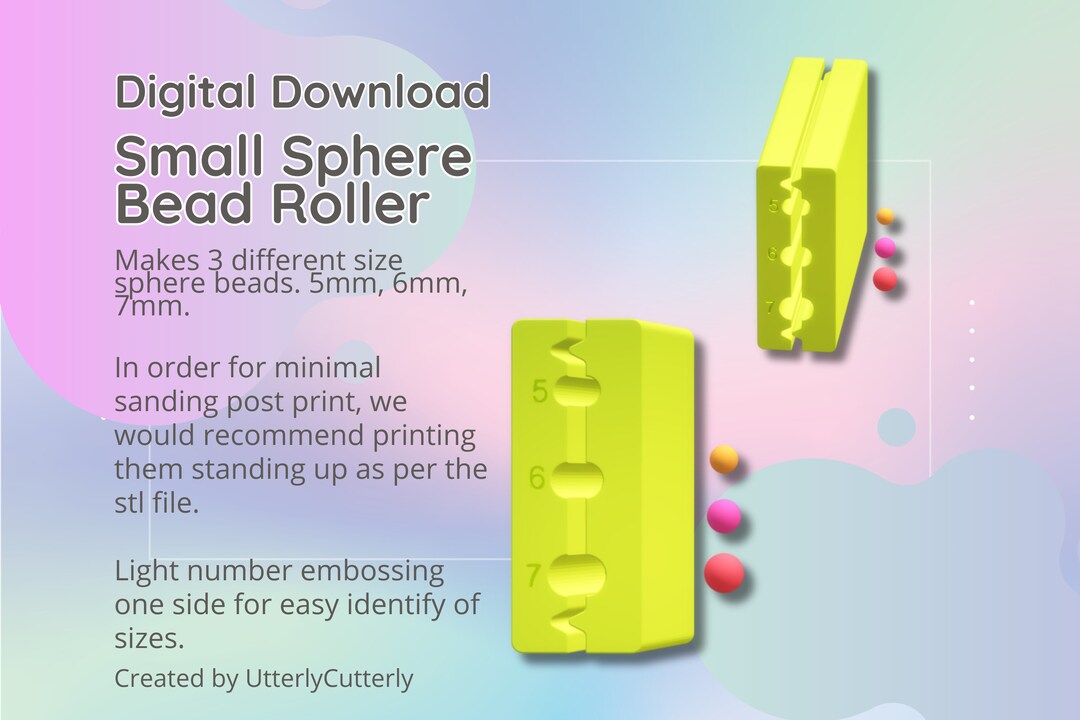 Small Sphere Circle Polymer Clay Bead Roller STL - 3 Different Sizes ...