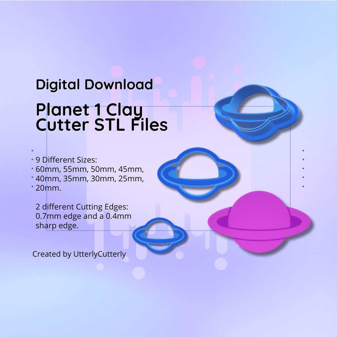 Saturn Clay Cutter STL File – Space Earring, Cookie Cutter (digital ...