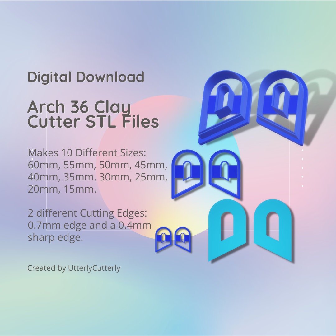 Arch 36 Clay Cutter - STL Digital File Download- 10 Sizes and 2 Cutter ...