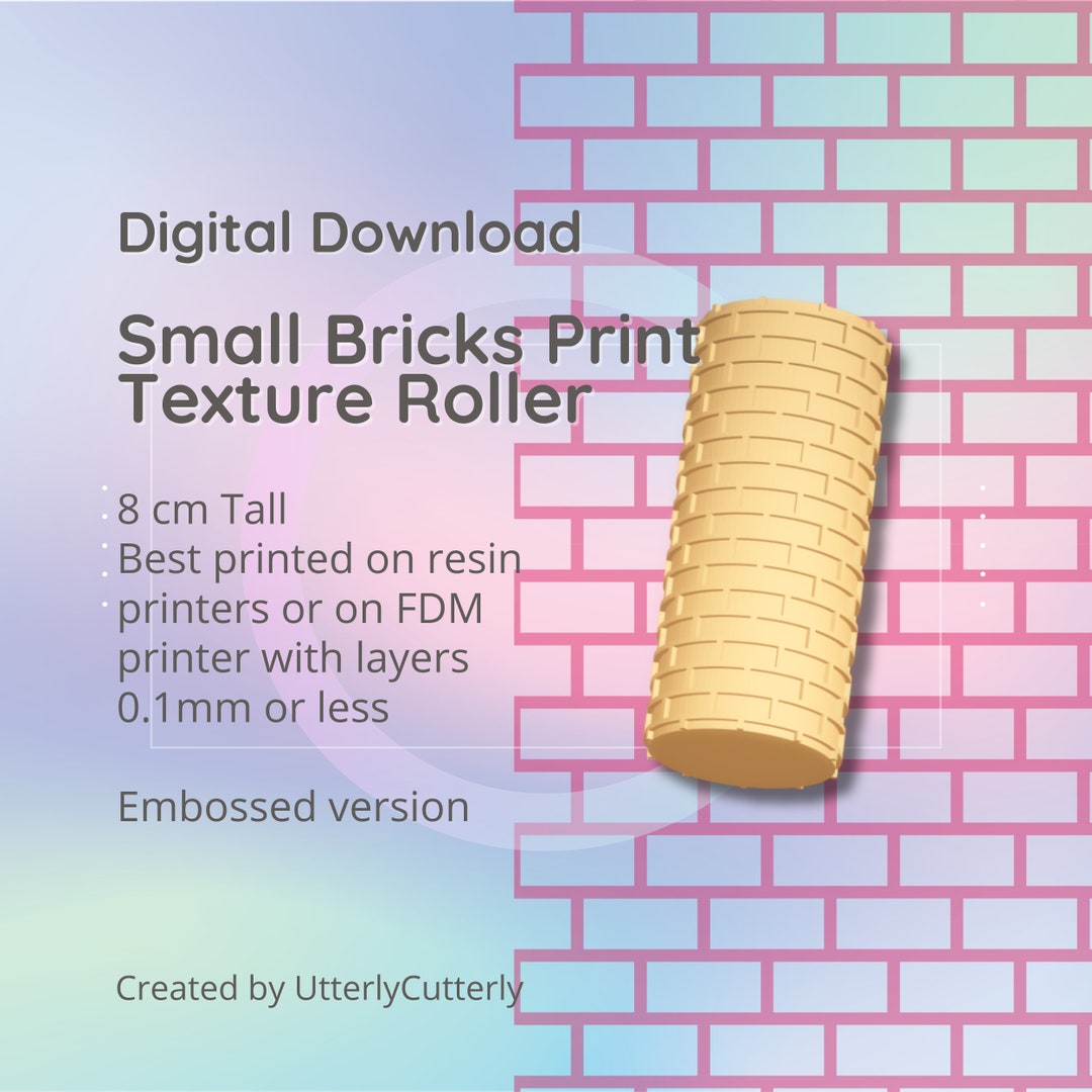 Small Bricks 1 Scales Texture Roller, Digital File- STL - Embossed ...