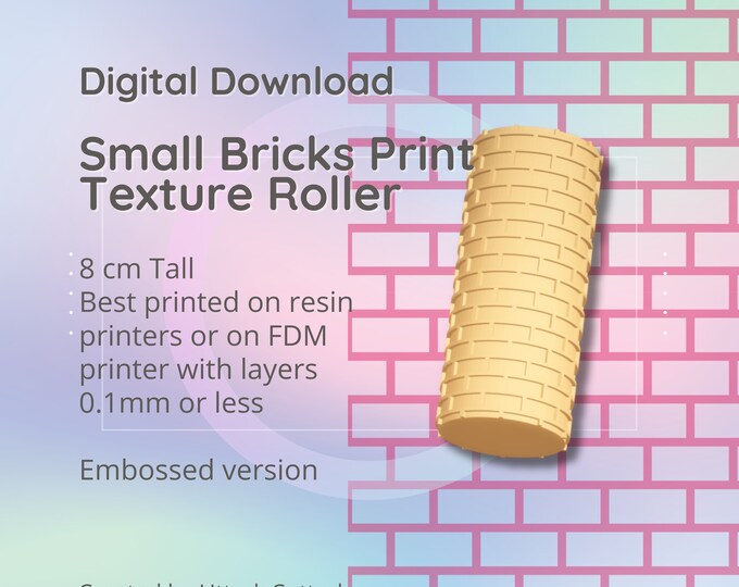 Small Bricks 1 Scales Texture Roller, Digital File- STL - Embossed ...