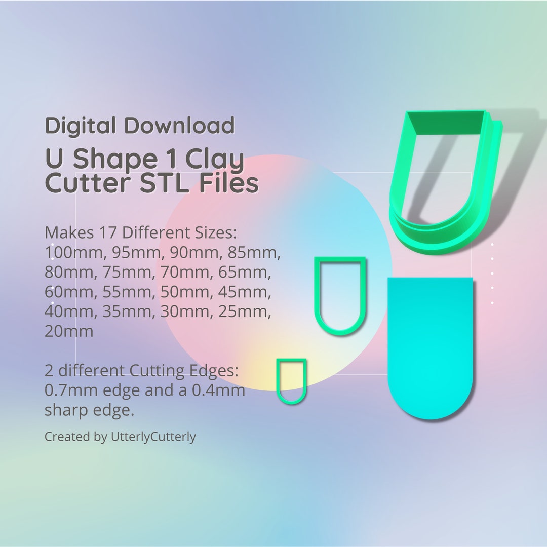 U Shape Arch Clay Cutter - Basic Shape Geometric STL Digital File ...