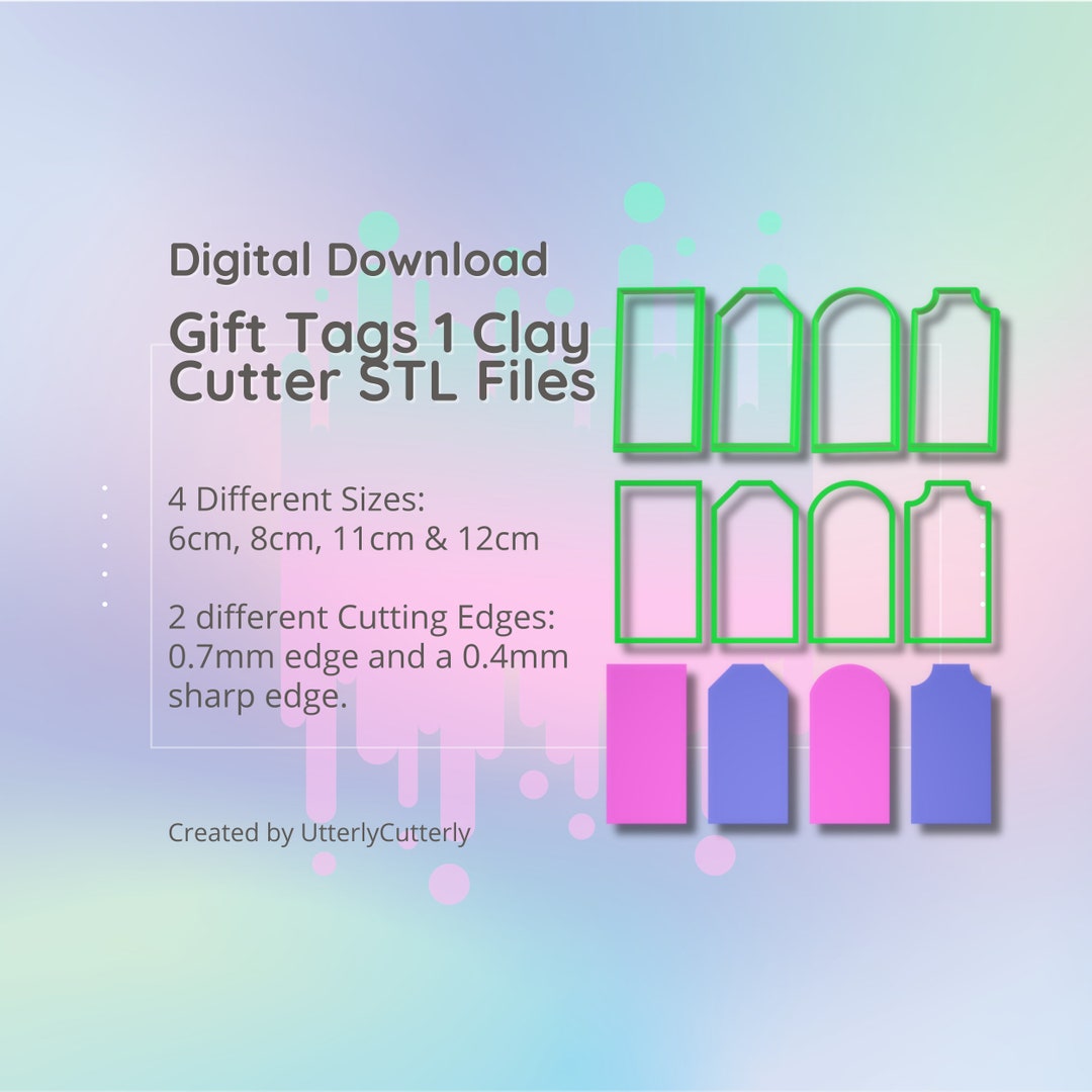 Gift Tags Clay Cutter - Make Your Own Clay Gift Tag, STL Digital File ...