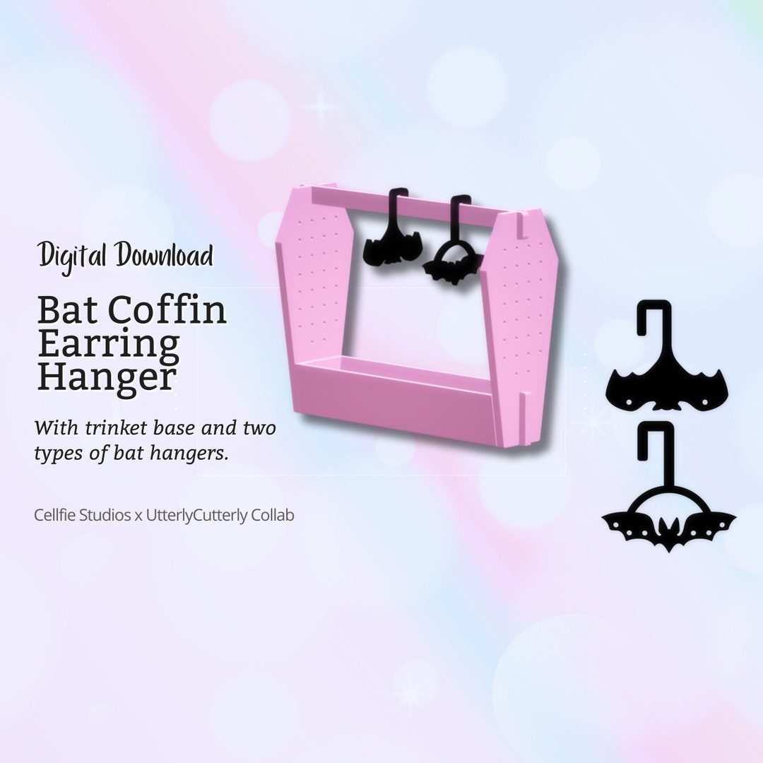 Wardrobe Bat Coffin Coat Hanger Earring Stand Stl Files - STL Digital ...
