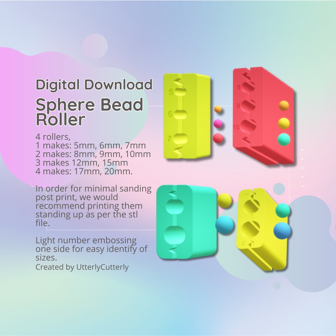 Sphere Circle Polymer Clay Bead Roller STL - 4 Rollers, 10 Different ...