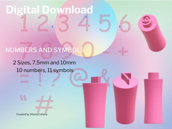 Numbers and Symbols Font 1 Stamp Stl Files STL Digital File - Etsy
