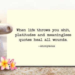 Platitudes and Meaningless Quotes // Condolence Card, Sympathy Card ...