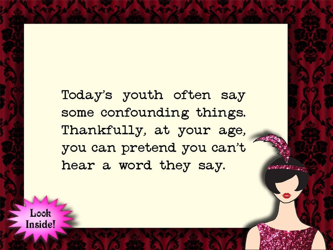 Youth Say Confounding Things // Funny Birthday Card Sarcastic - Etsy