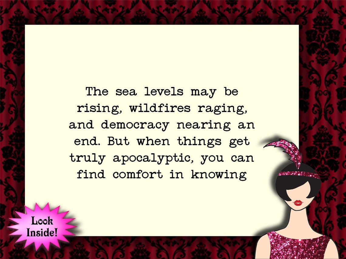 The Sea Levels May Be Rising // Funny Birthday Card, Snarky Humor ...