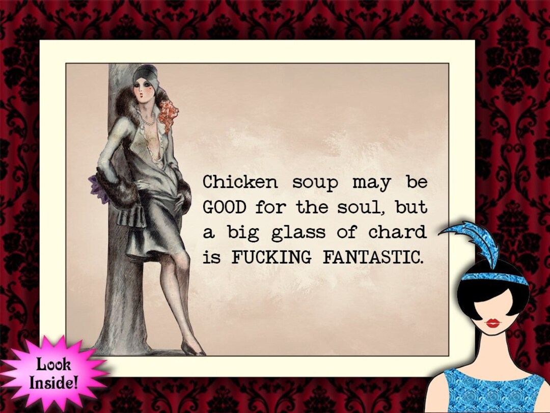 Good for the Soul // Funny Quote Greeting Card, Funny Retro Card ...