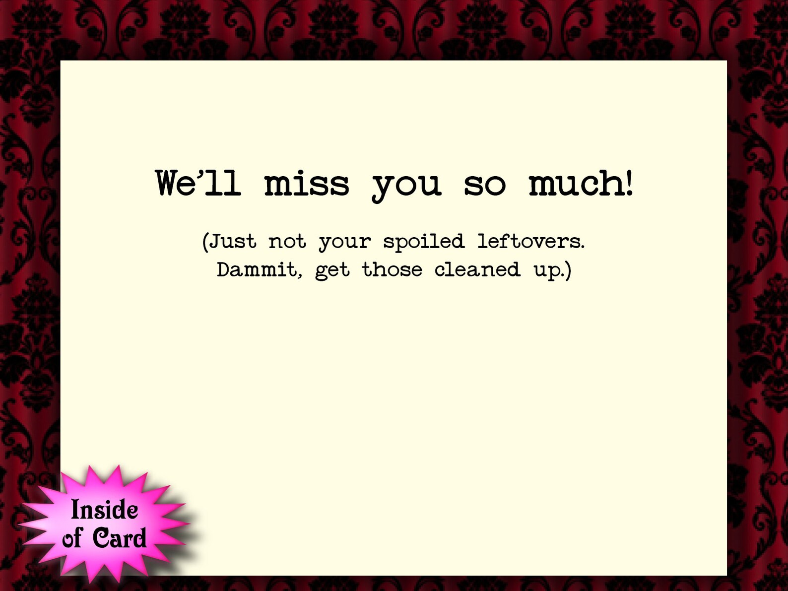 We're so Sad You're Leaving Our Office a Mess // Funny Farewell Card ...