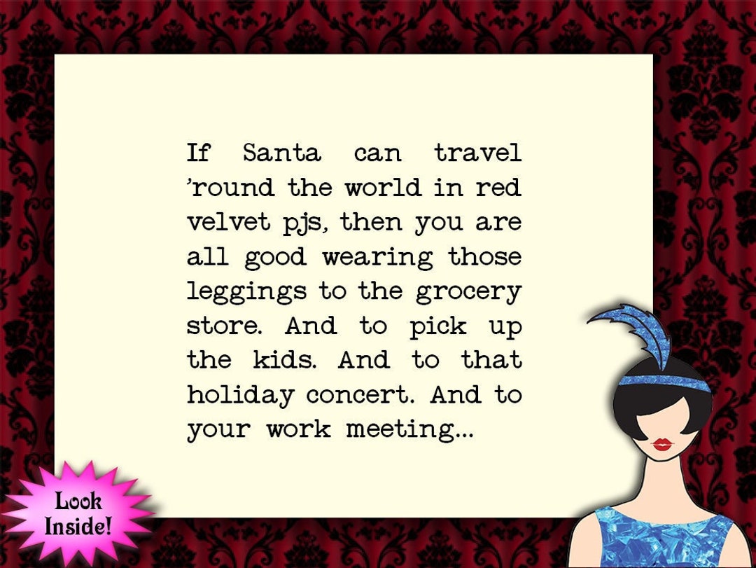 Santa’s Red Velvet Pjs // Snarky Christmas Card, Funny Holiday Card ...