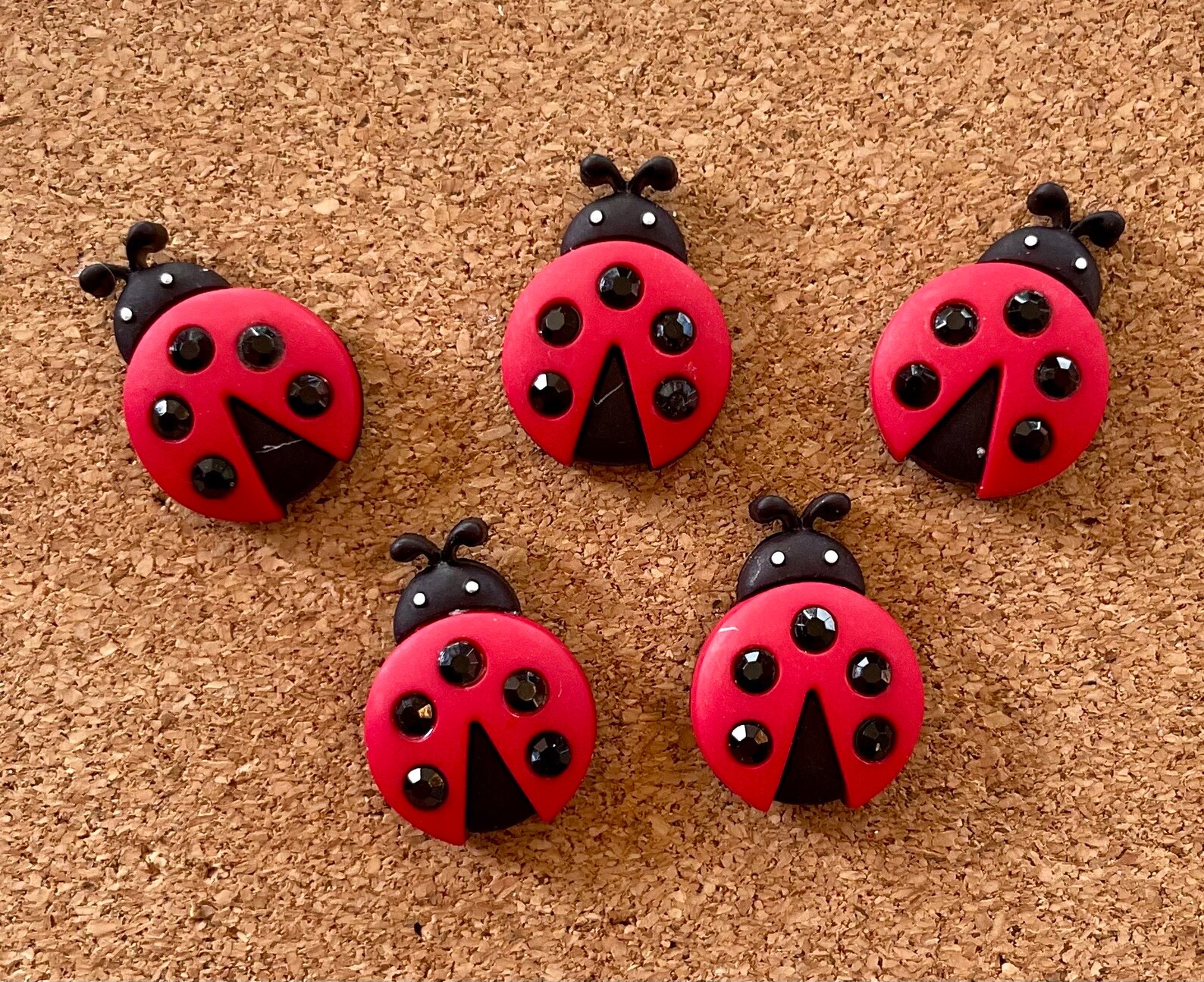 Ladybug Thumbtacks, Pushpins, Set of 5 - Etsy