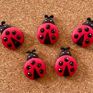 Ladybug Thumbtacks, Pushpins, Set of 5 - Etsy