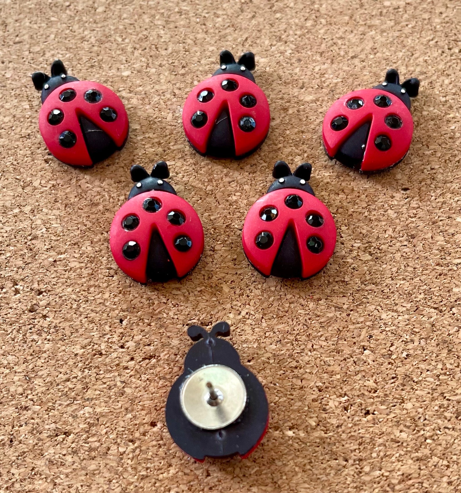 Ladybug Thumbtacks, Pushpins, Set of 5 - Etsy