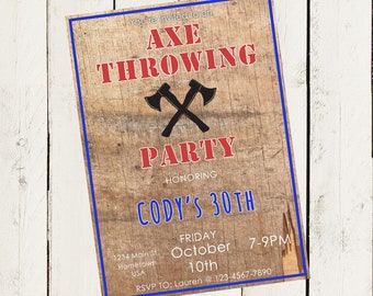 Axe Throwing Party Invitation - Etsy