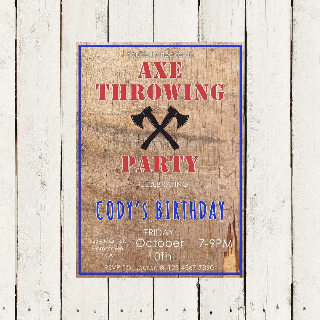 Axe Throwing Party Invitation - Etsy