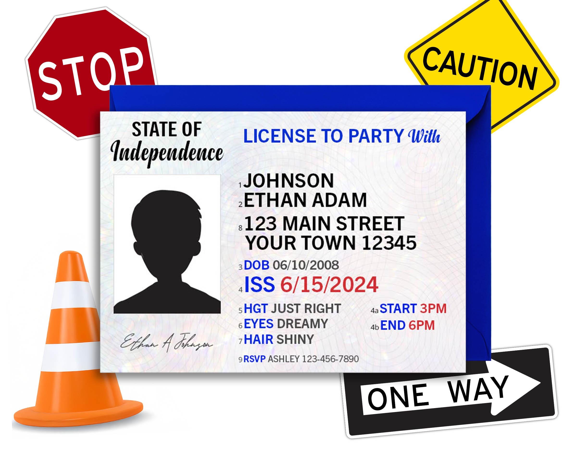 Driver's License 16th Birthday Invitation W/personalized Photo Insert ...