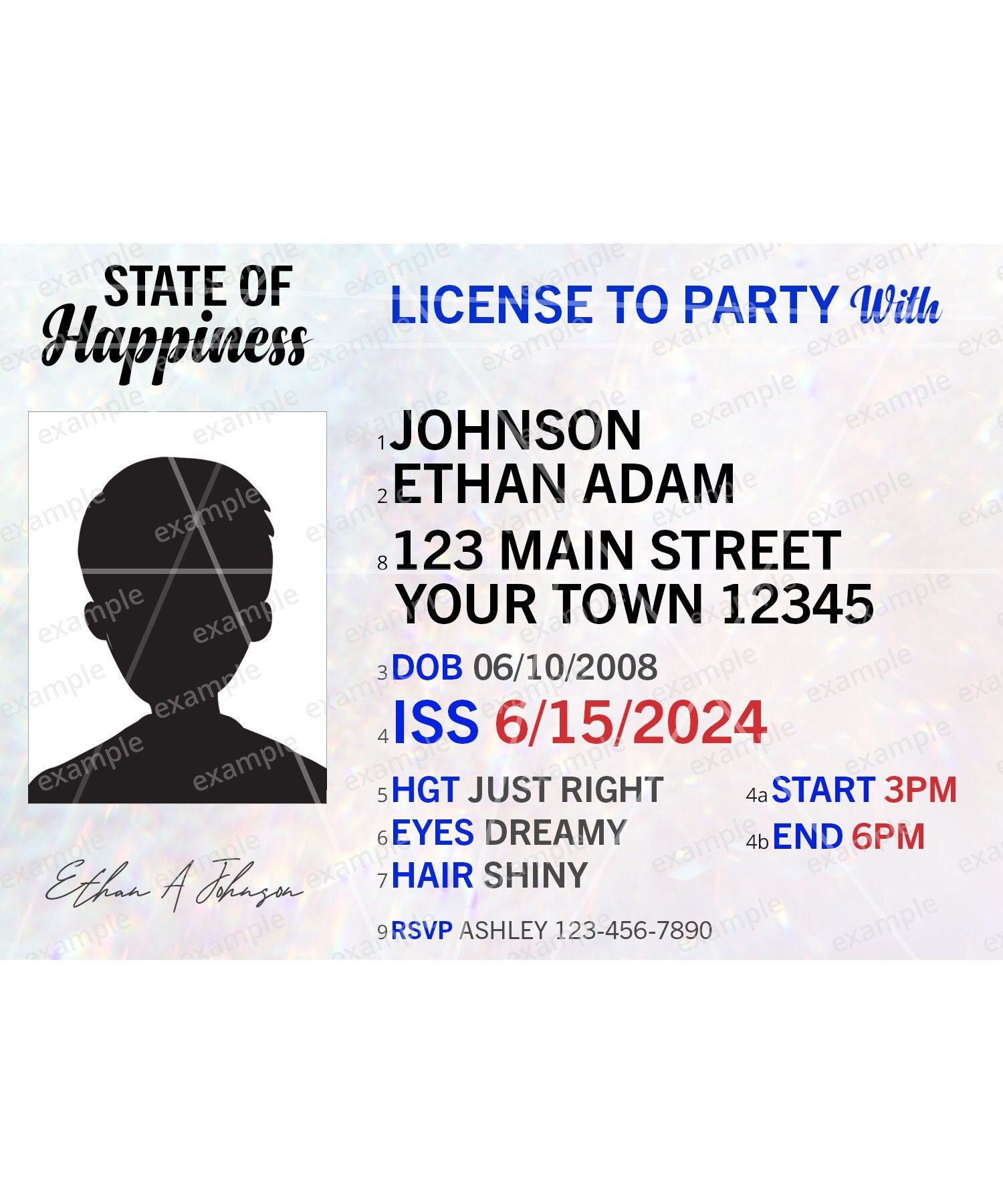 Driver's License 16th Birthday Invitation W/personalized Photo Insert ...