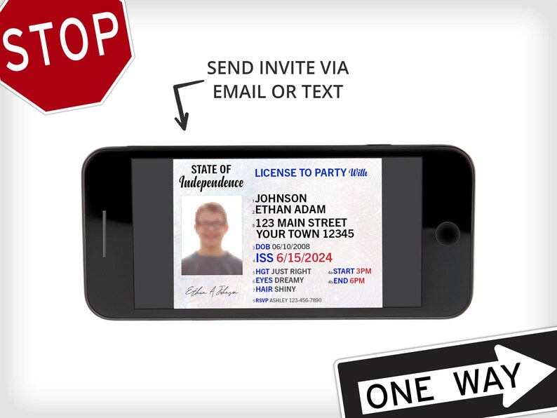 Driver's License 16th Birthday Invitation W/personalized Photo Insert ...