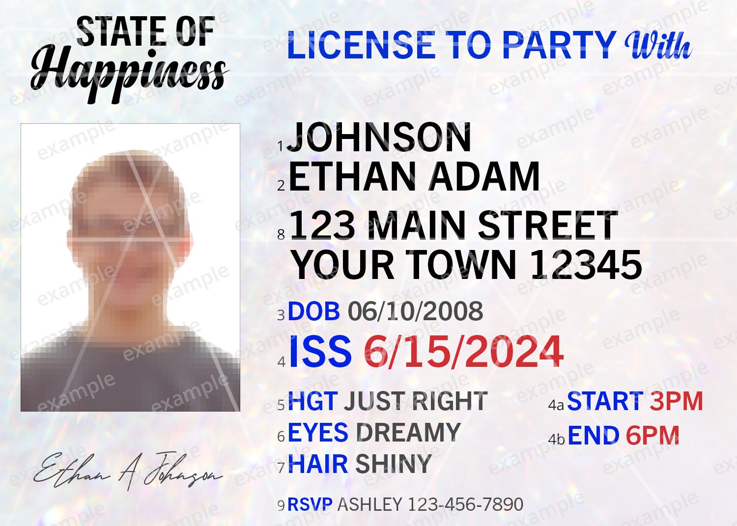 Driver's License 16th Birthday Invitation W/personalized Photo Insert ...