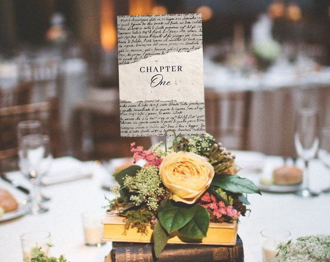 Book Themed Table Numbers, Literary Wedding, Literature Inspired ...