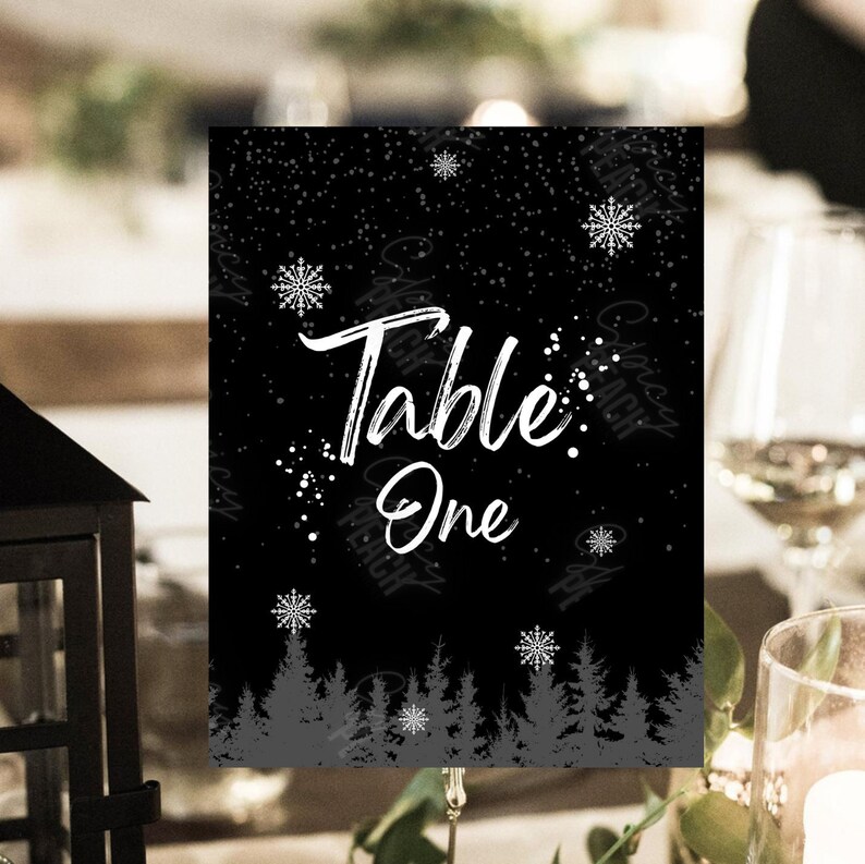 Snowflake Wedding Table Numbers, Party Table Numbers, Holiday Table ...