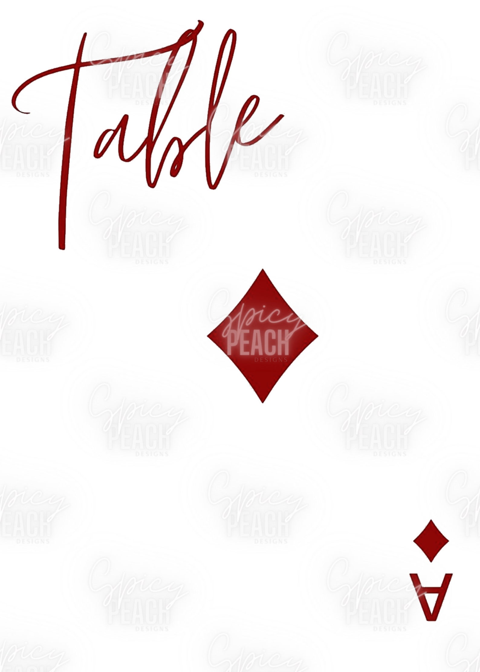 Diamonds Table Numbers, Casino Table Numbers, Playing Cards Table ...