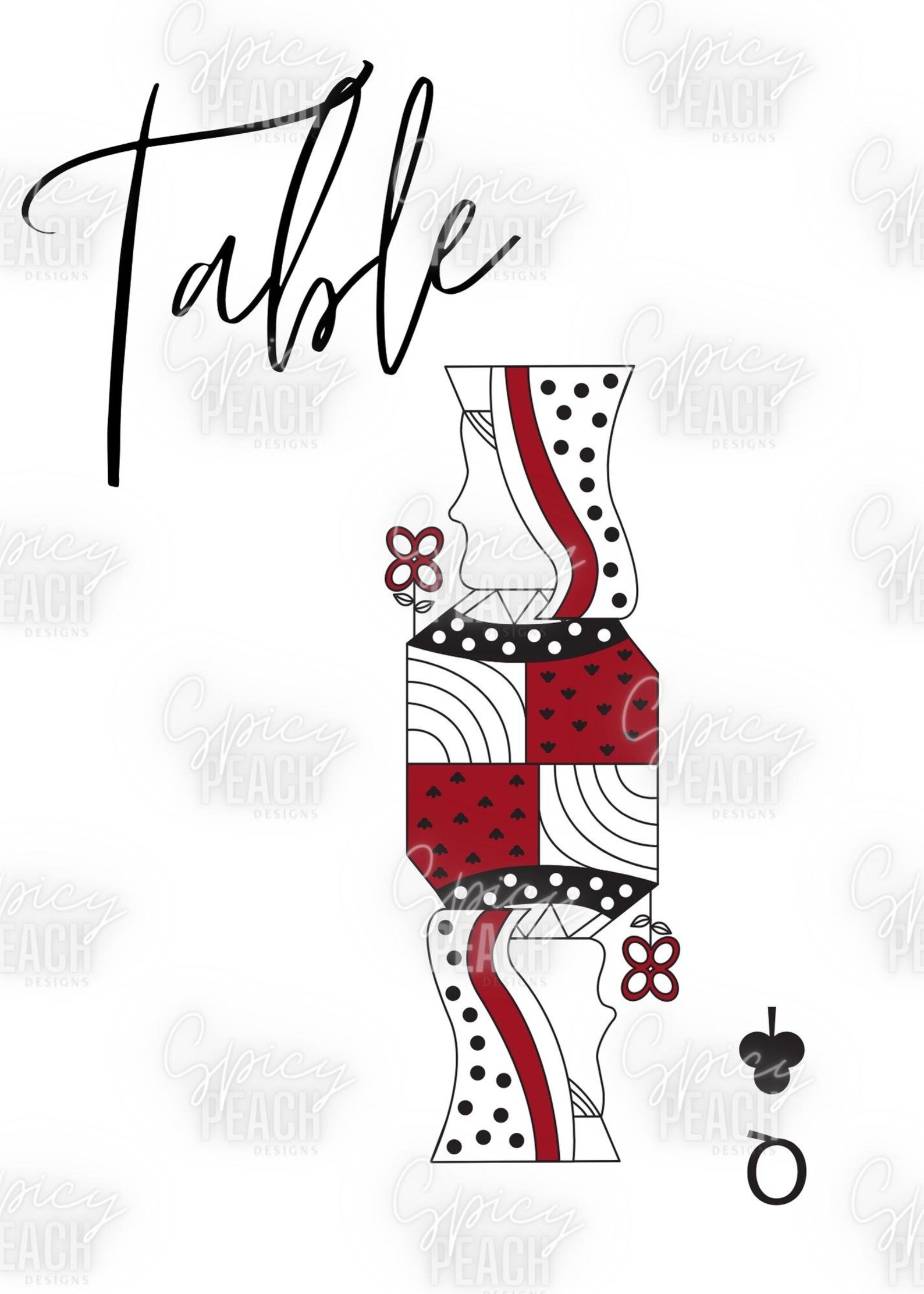 Clubs Table Numbers, Casino Table Numbers, Playing Cards Table Numbers ...