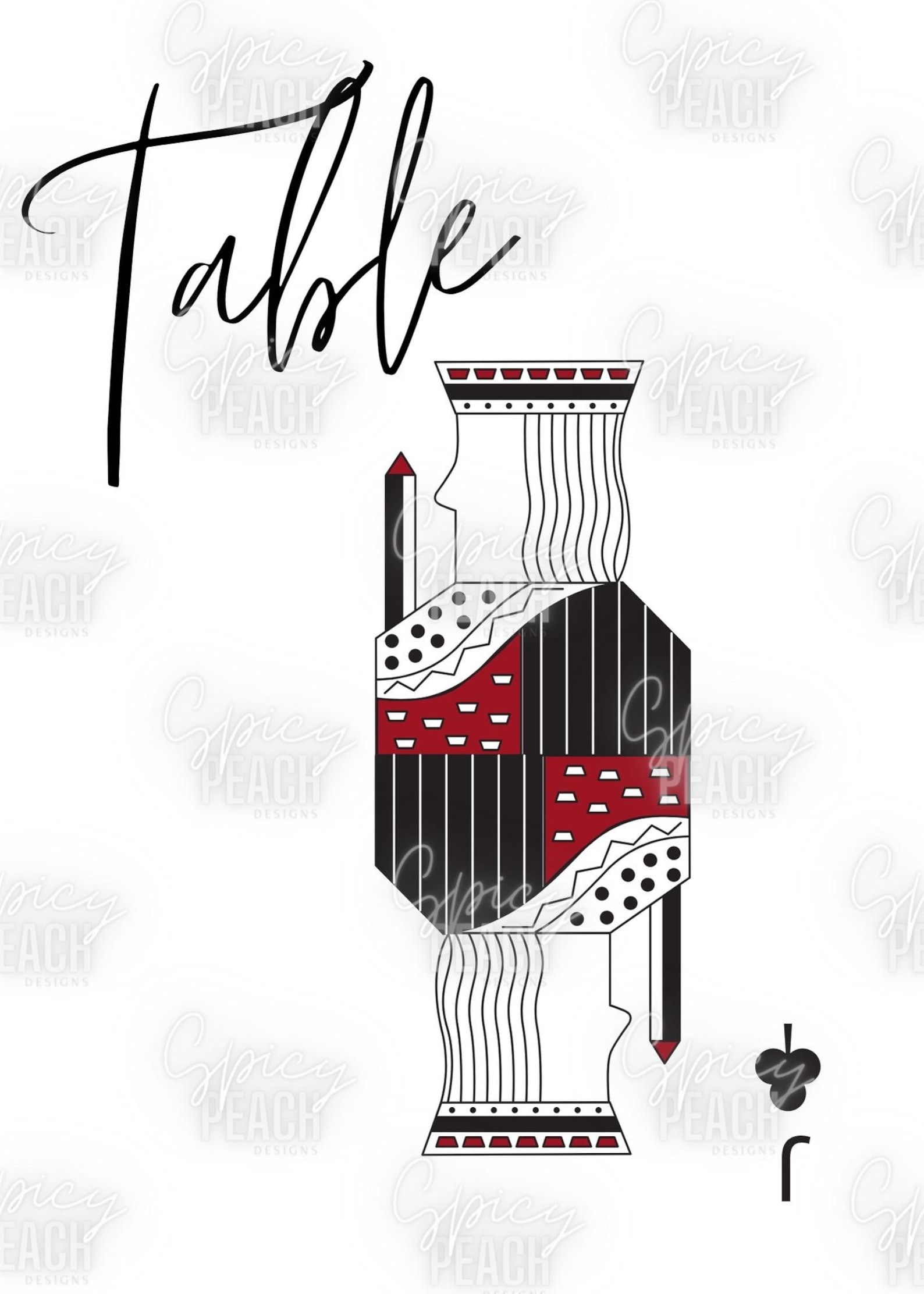 Clubs Table Numbers, Casino Table Numbers, Playing Cards Table Numbers ...