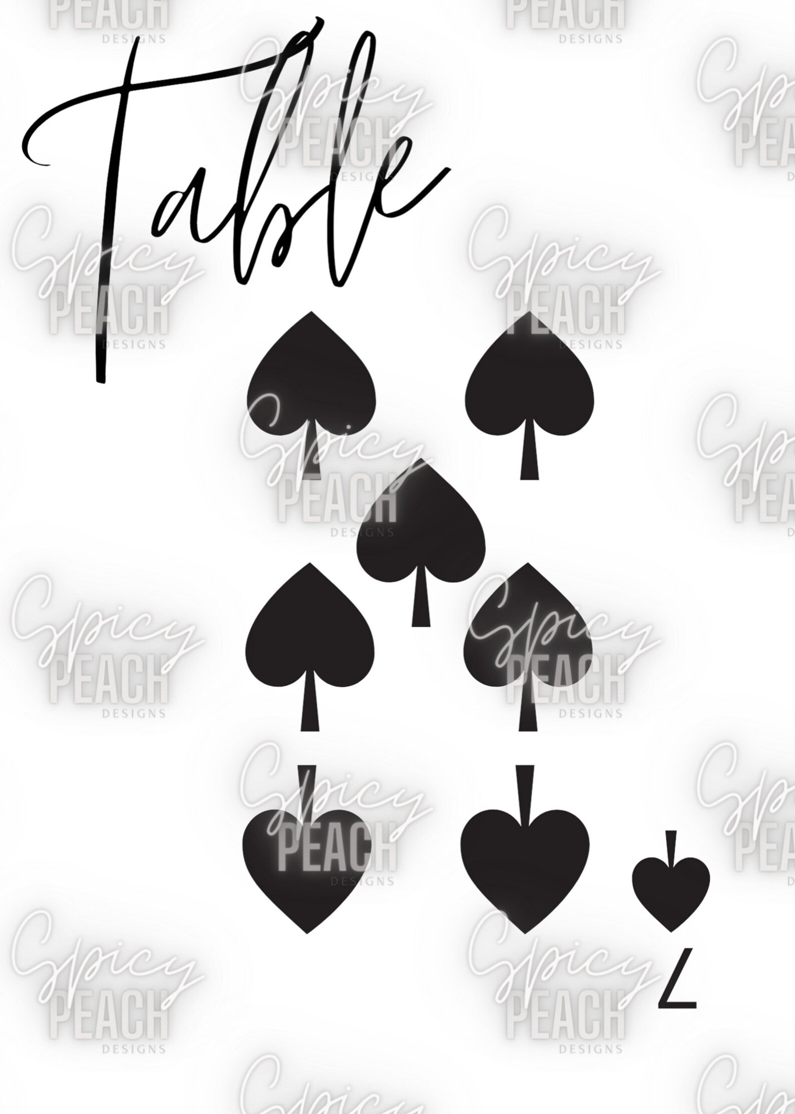Spades Table Numbers, Casino Table Numbers, Playing Cards Table Numbers ...